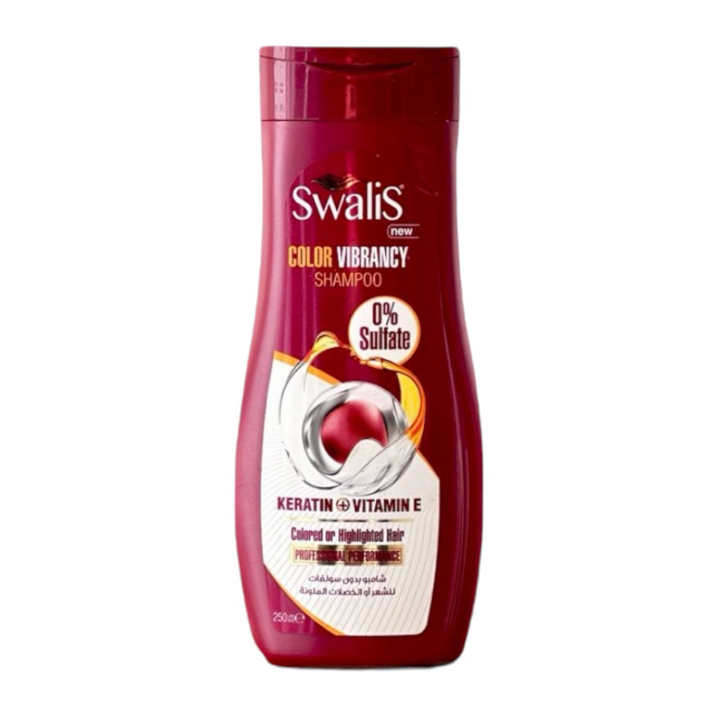 Swalis Color Vibrancy Shampoing 0% Sulfate Kératine + Vitamine E Cheve ...